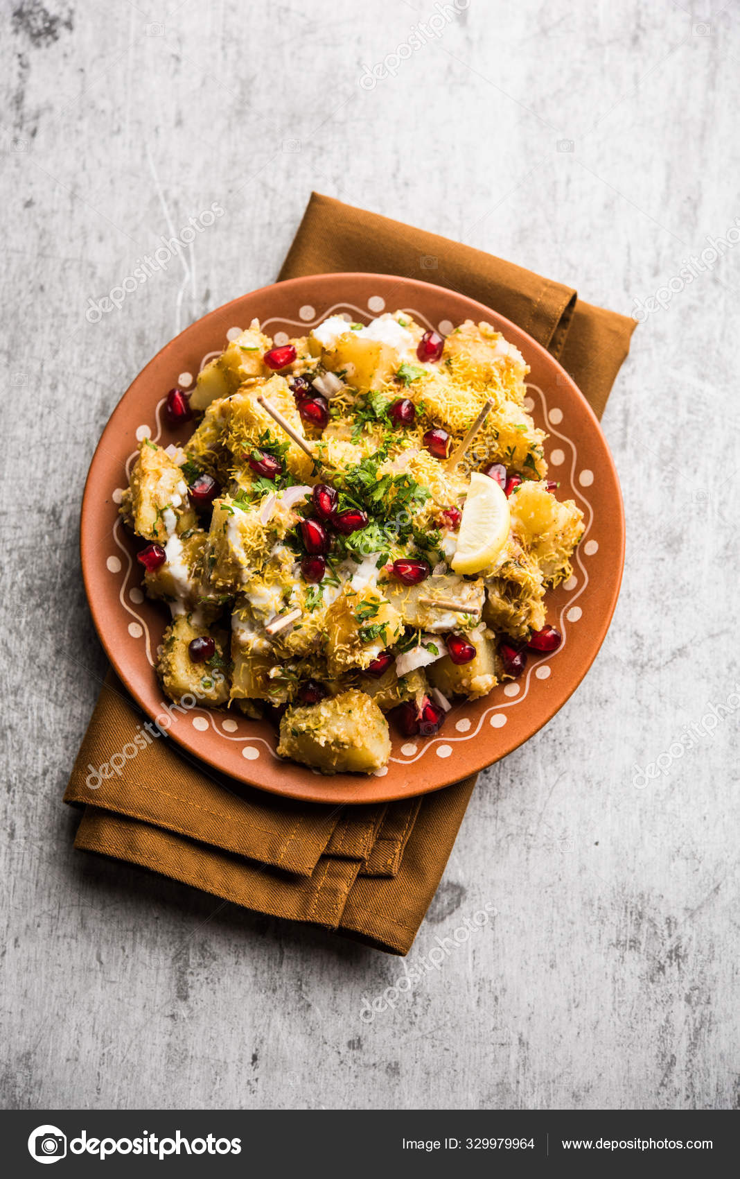 Aloo Chaat Alu Chat Popular Street Food Originating Indian Subcontinent ...