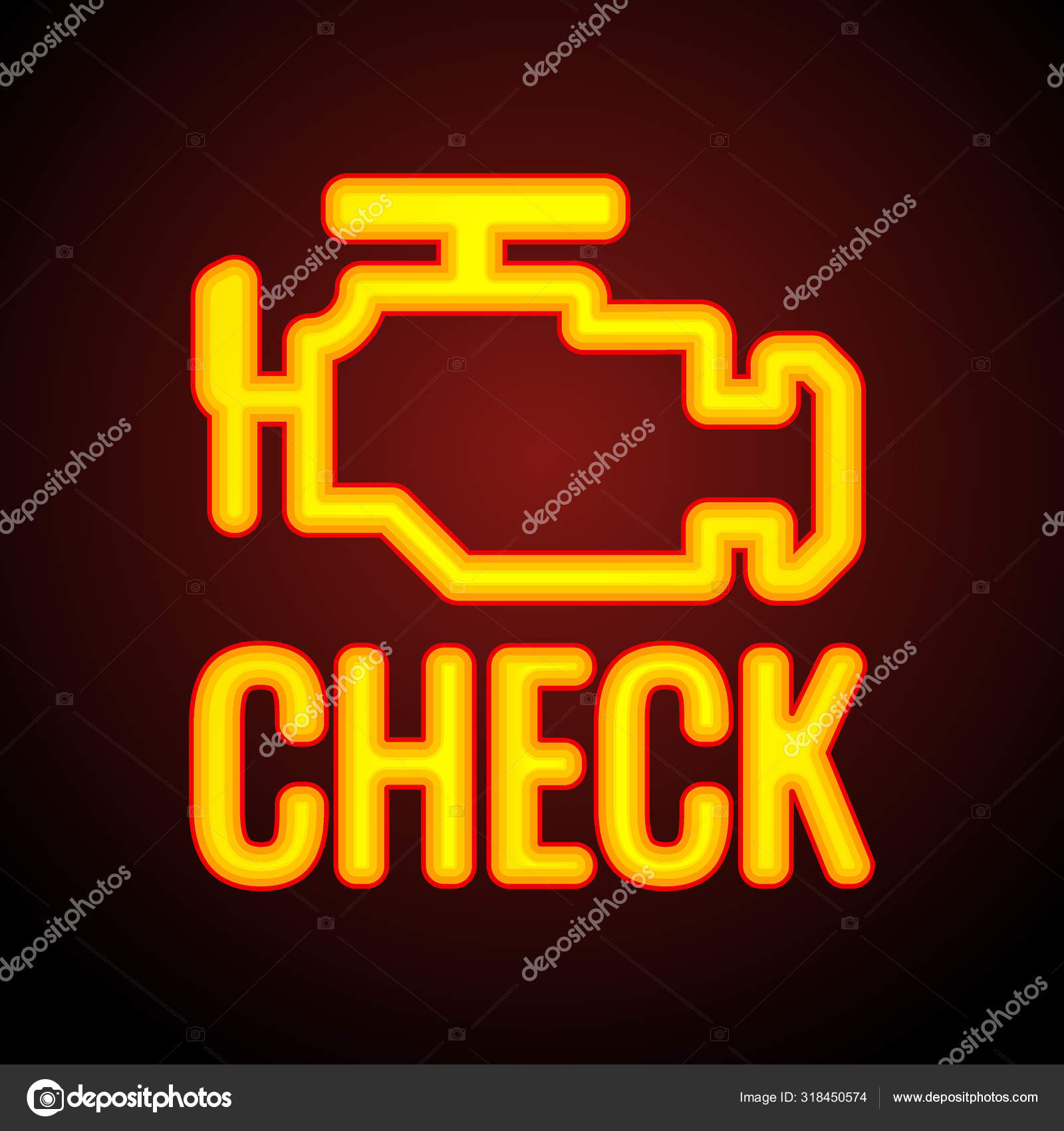 Check Engine Logo Vector