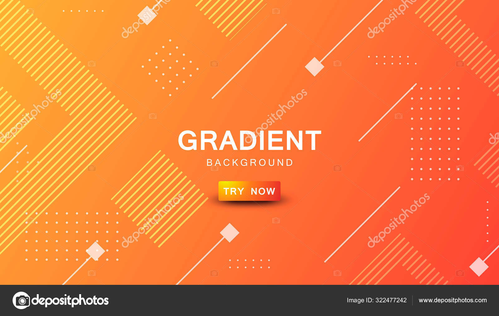 Orange Gradient Geometric Shape Background Stock Vector Image by ...