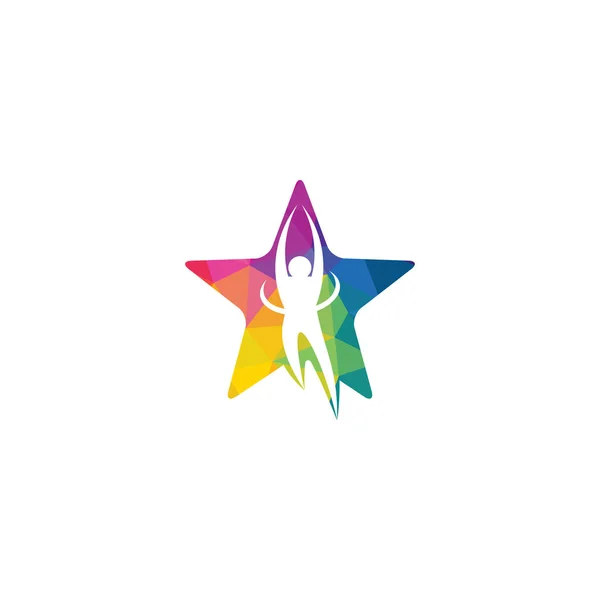 Human Star Creative Logo Design Star People Abstract Vector Emblem ...
