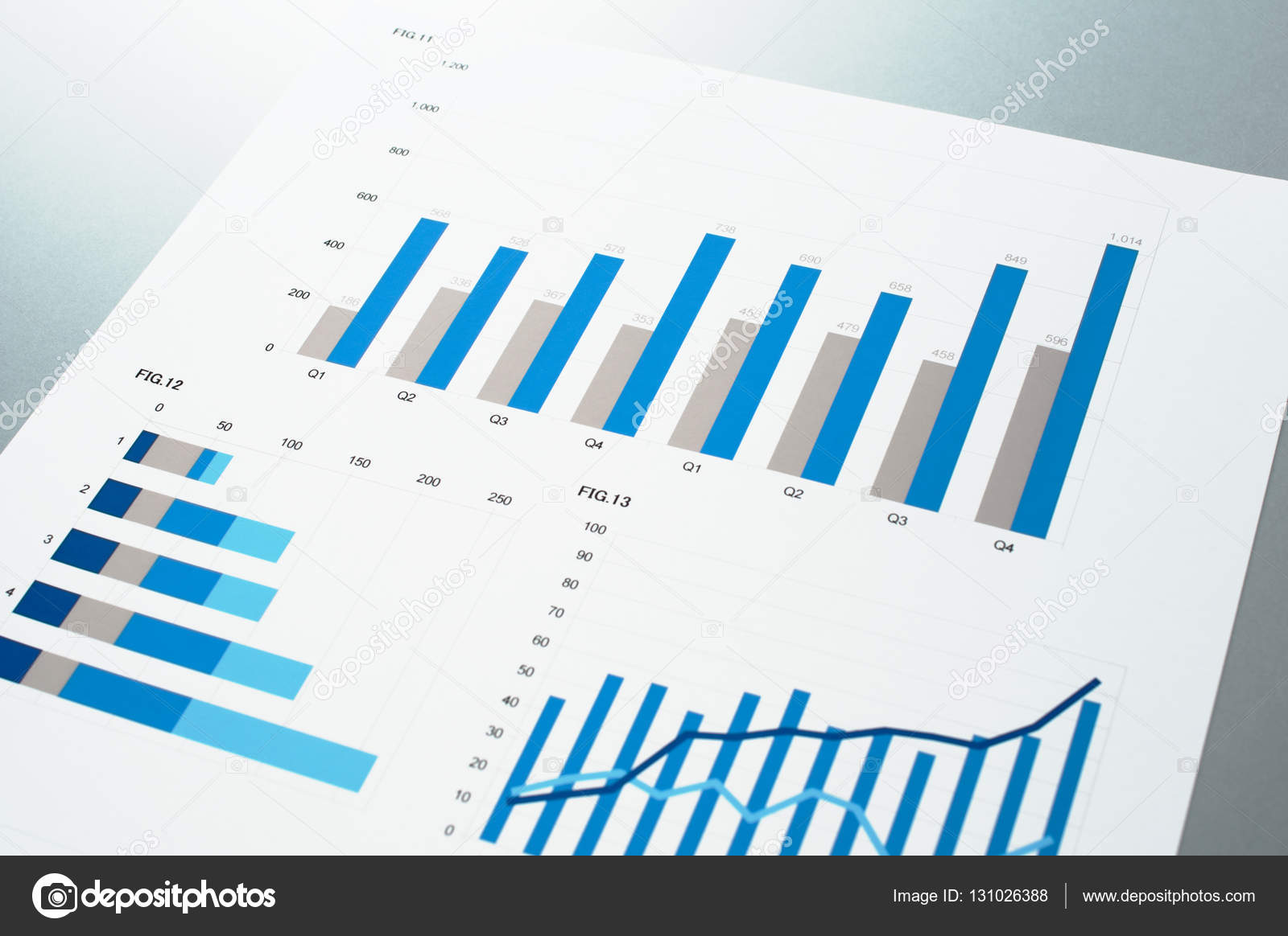 Close up of blue charts. Business document. Stock Photo by ©Tadamichi ...