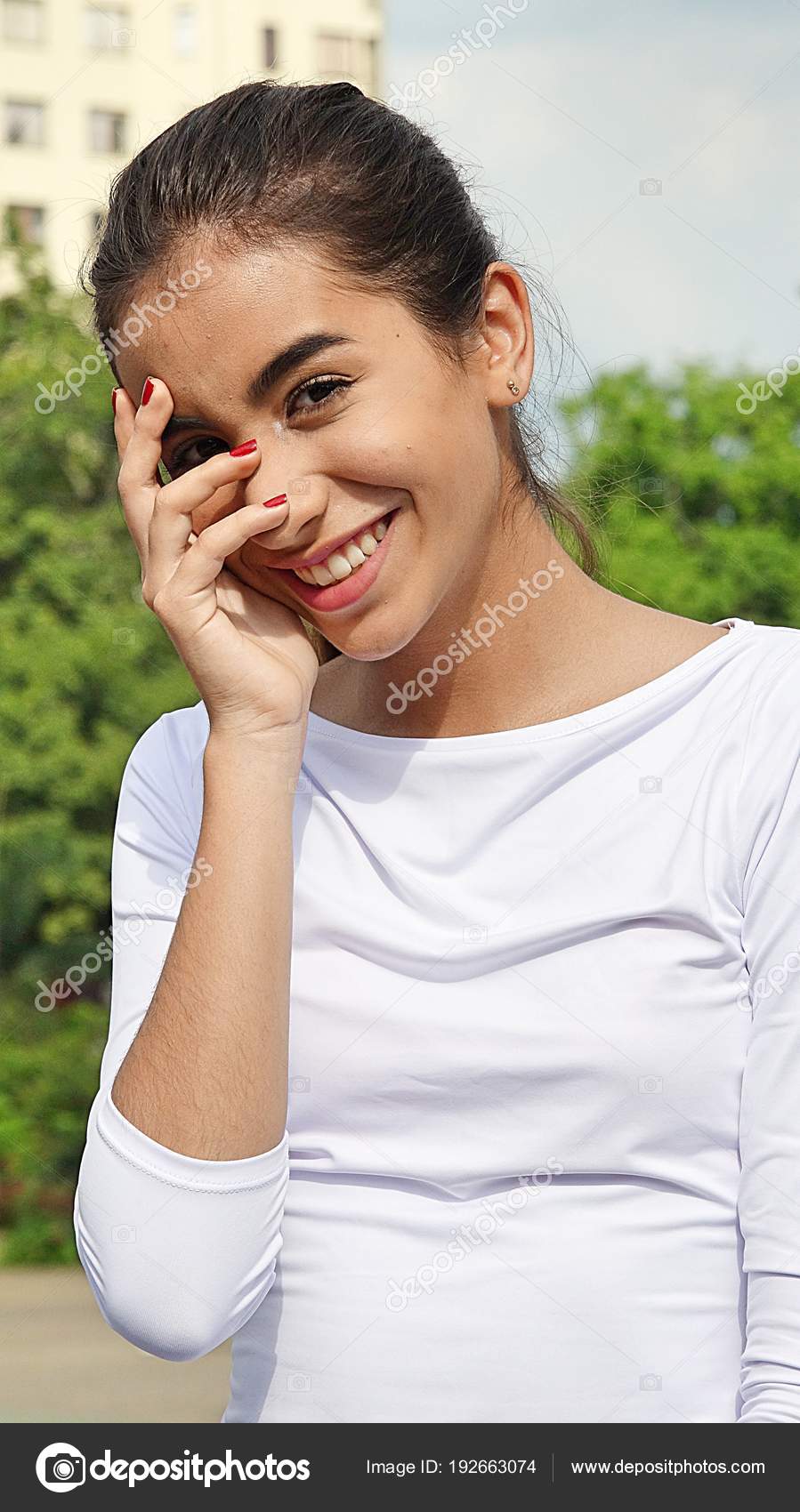 Timid Pretty Female ⬇ Stock Photo, Image by © dtiberio #192663074