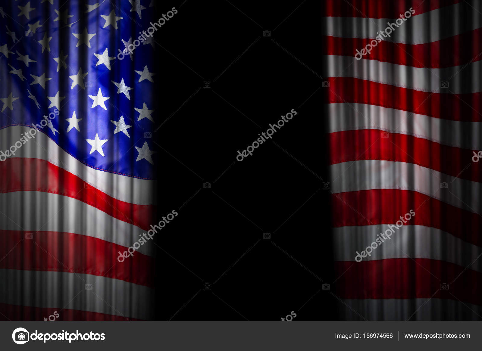 USA stage curtain background design of american flag Stock Photo by ...
