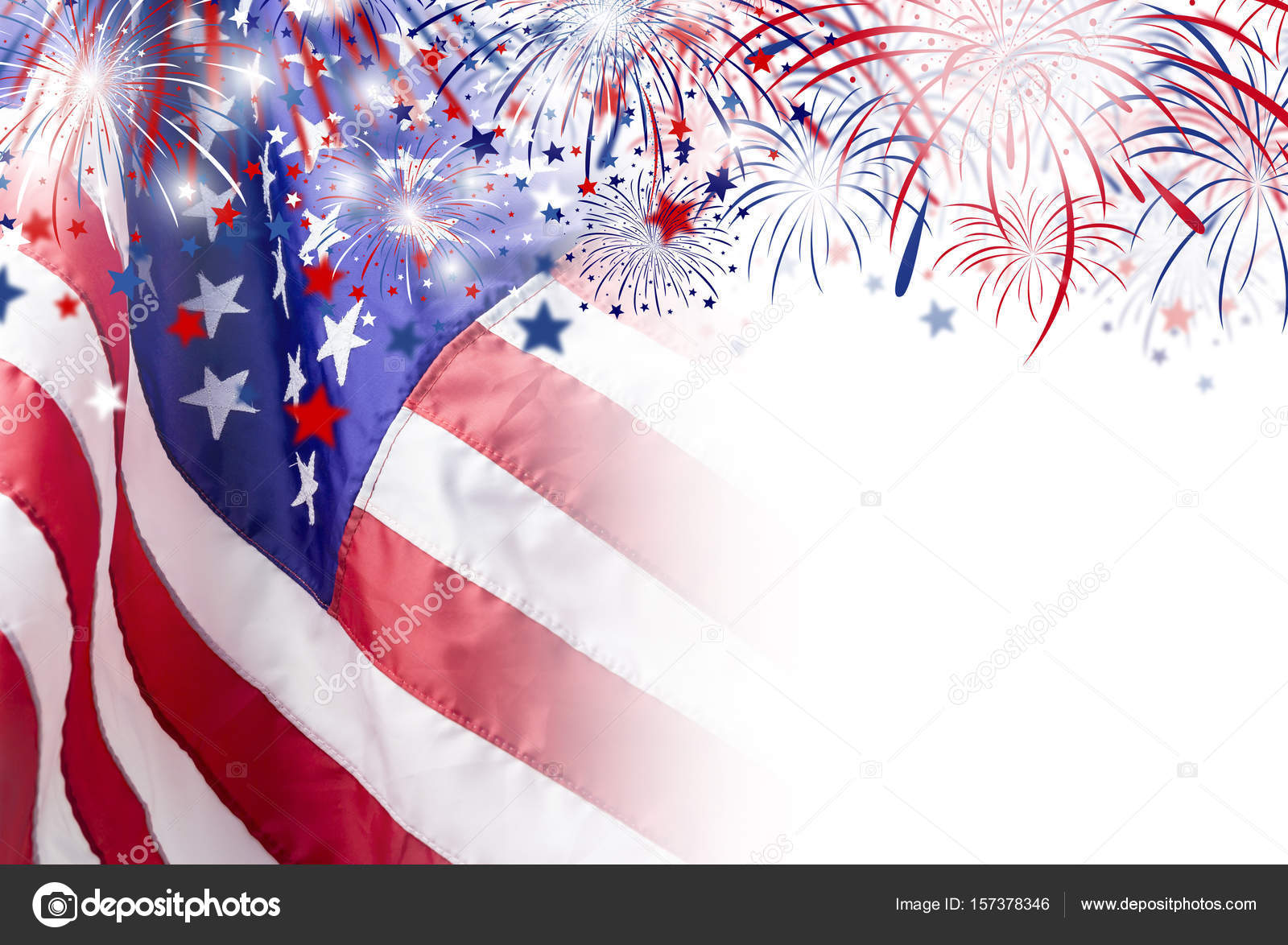 USA flag with firework background for 4 july independence day — Stock ...