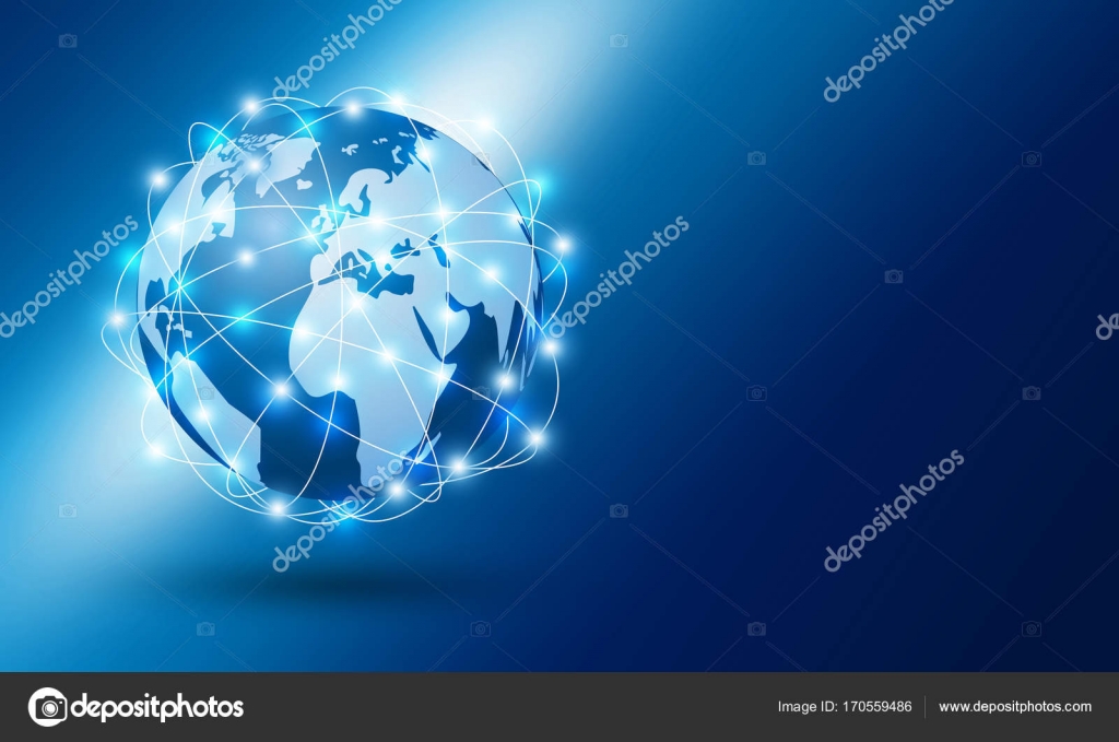 Global network connection design with copy space vector illustration ...