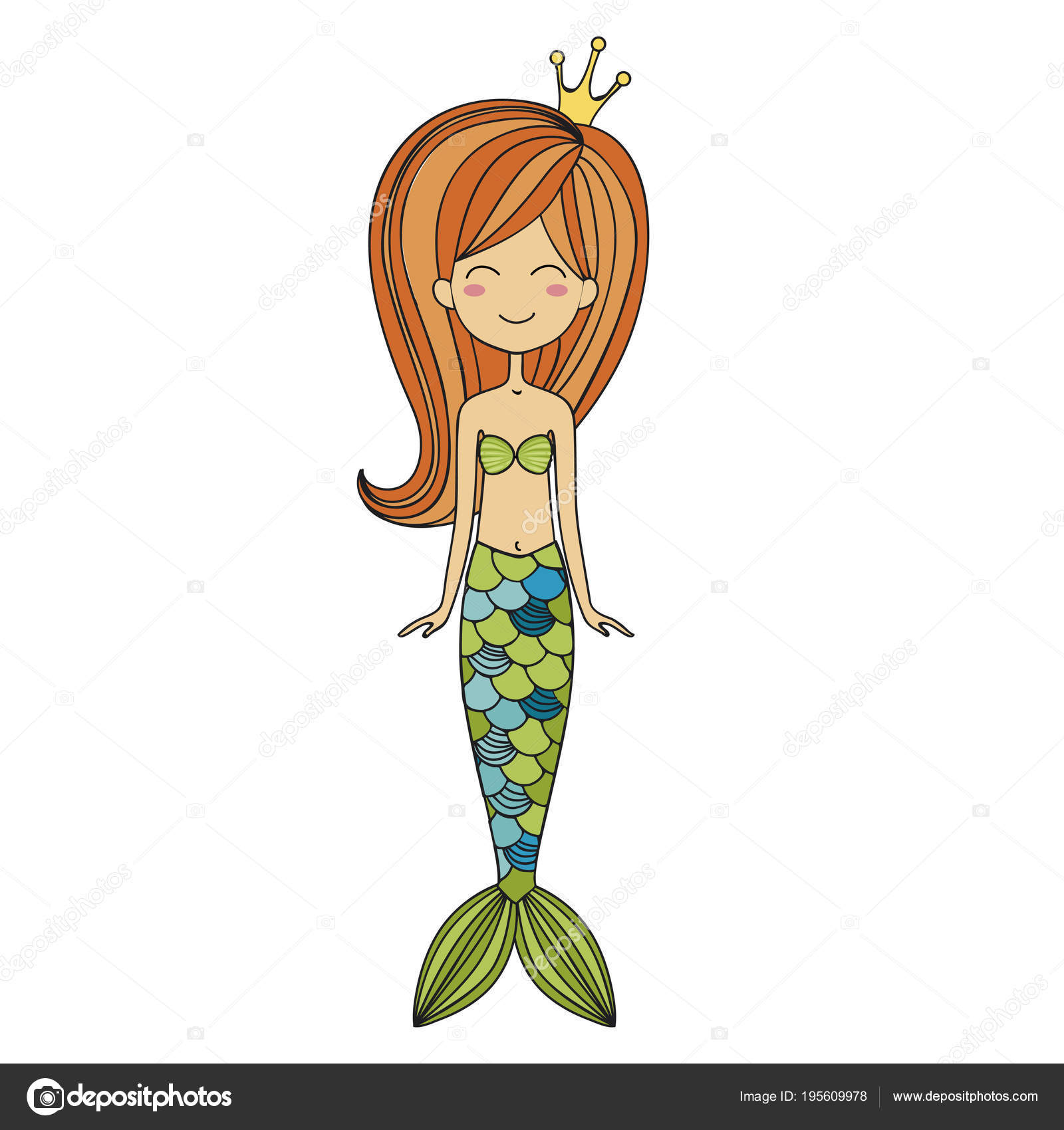 Beautiful little mermaid princess. ⬇ Vector Image by © ka-tri-u ...