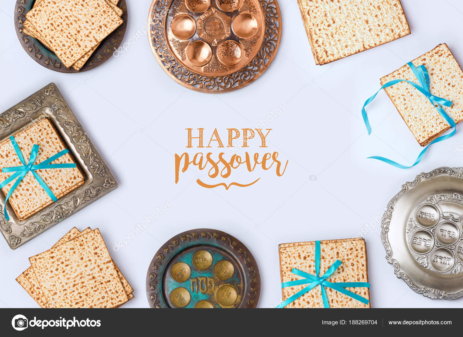 Jewish holiday Passover frame composition Stock Photo by ©maglara 188269704