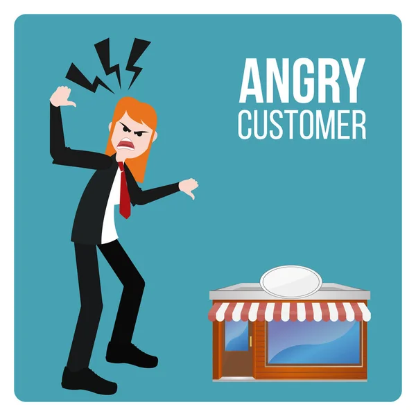 Cartoon Angry Customer — Stock Vector © ronleishman #13983047