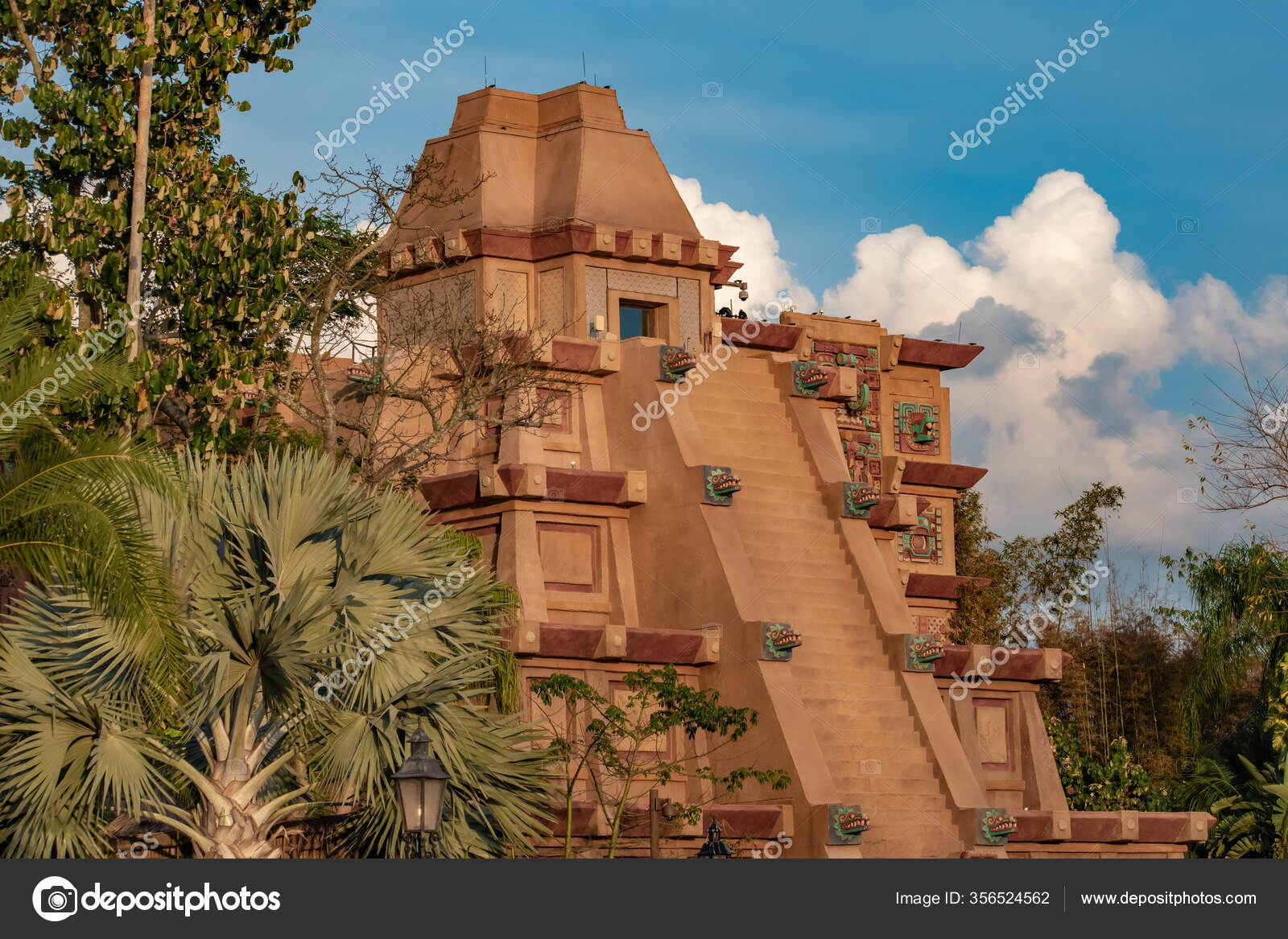 Orlando Florida Marzo 2020 Vista Superior Pirámide Maya Pabellón México ...