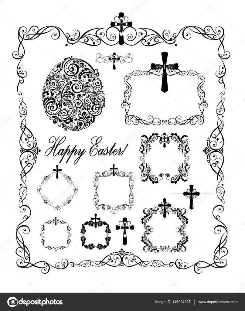 Easter Border Clipart Black And White