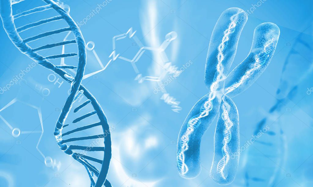 Dna double helix molecules and chromosomes — Stock Photo © Giovanni ...