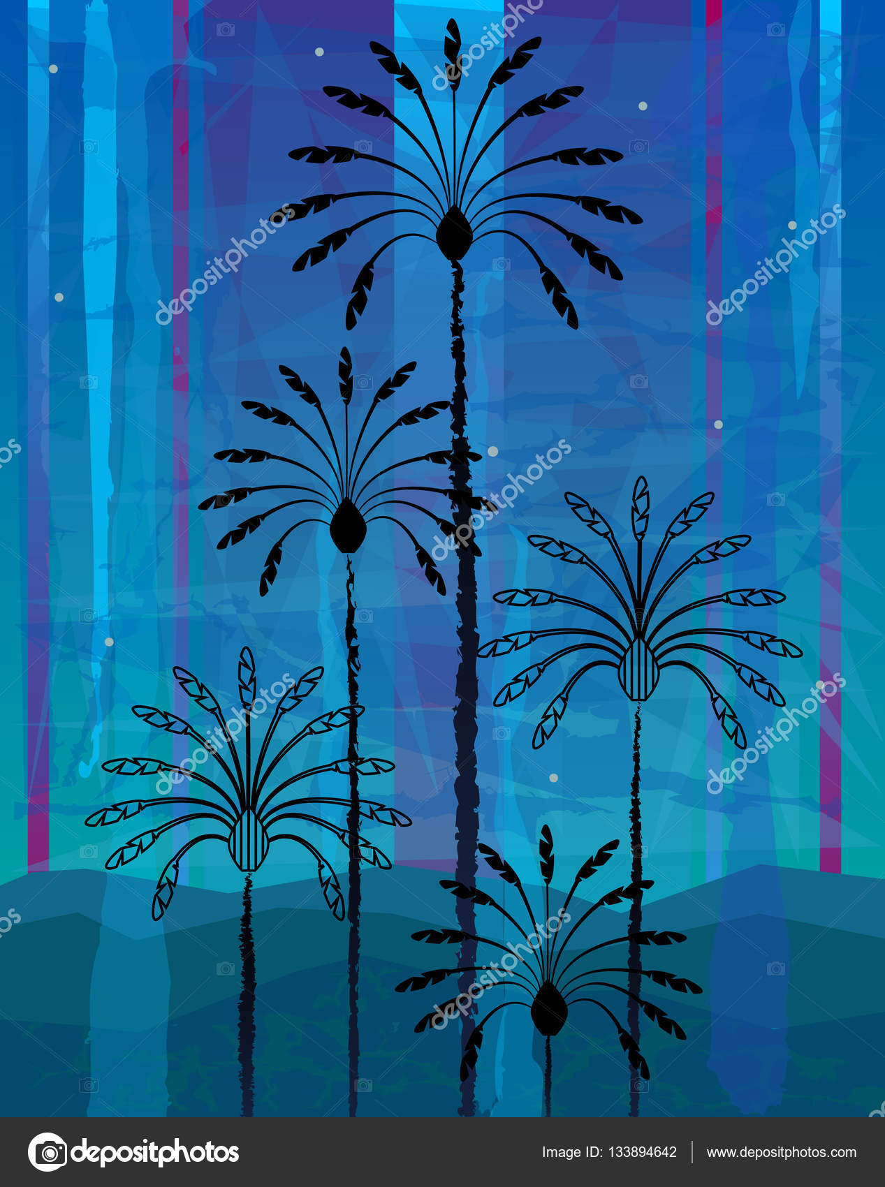 Desert Palm Trees Stock Vector by ©bilhagolan 133894642