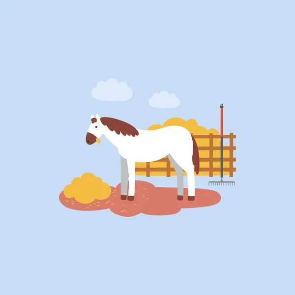 Horse Eating Hay Cartoon