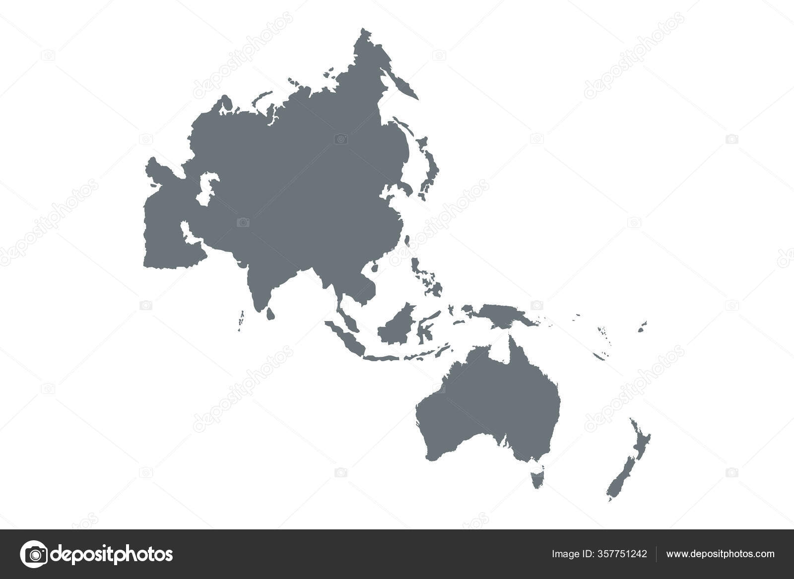 Vector Map Asia Pacific White Back — Stock Vector © Meranda #357751242