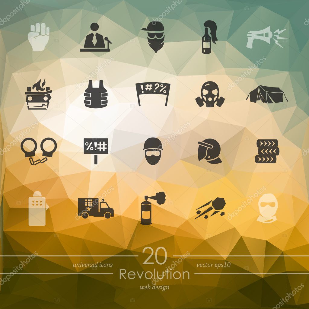 Set of revolution icons Stock Vector by ©Palau83 126790384