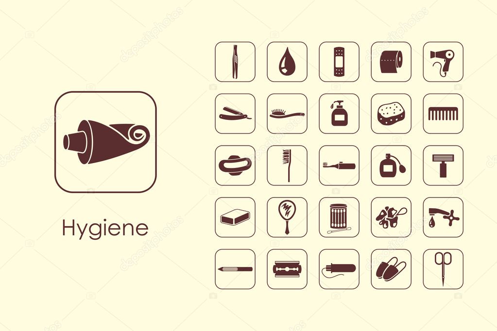 Set of hygiene simple icons Stock Vector by ©Palau83 126791118