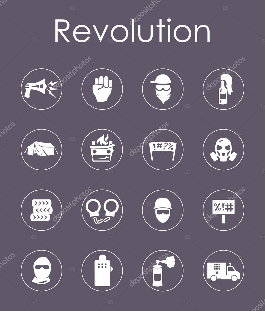 Set of revolution icons — Stock Vector © Palau83 #127554968