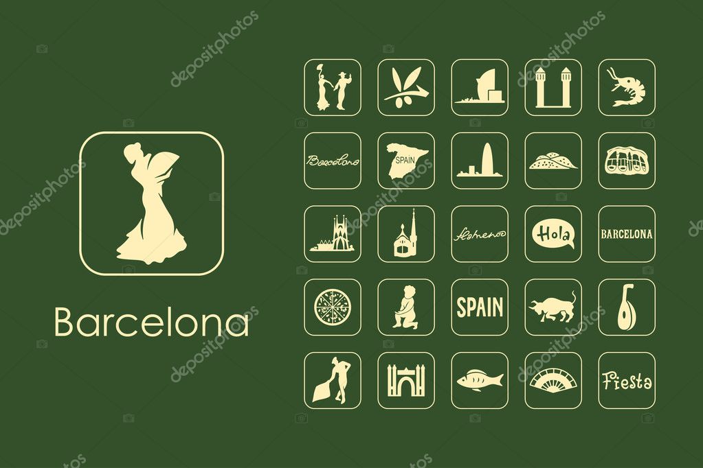 Set of Barcelona icons Stock Vector Image by ©Palau83 #127557616