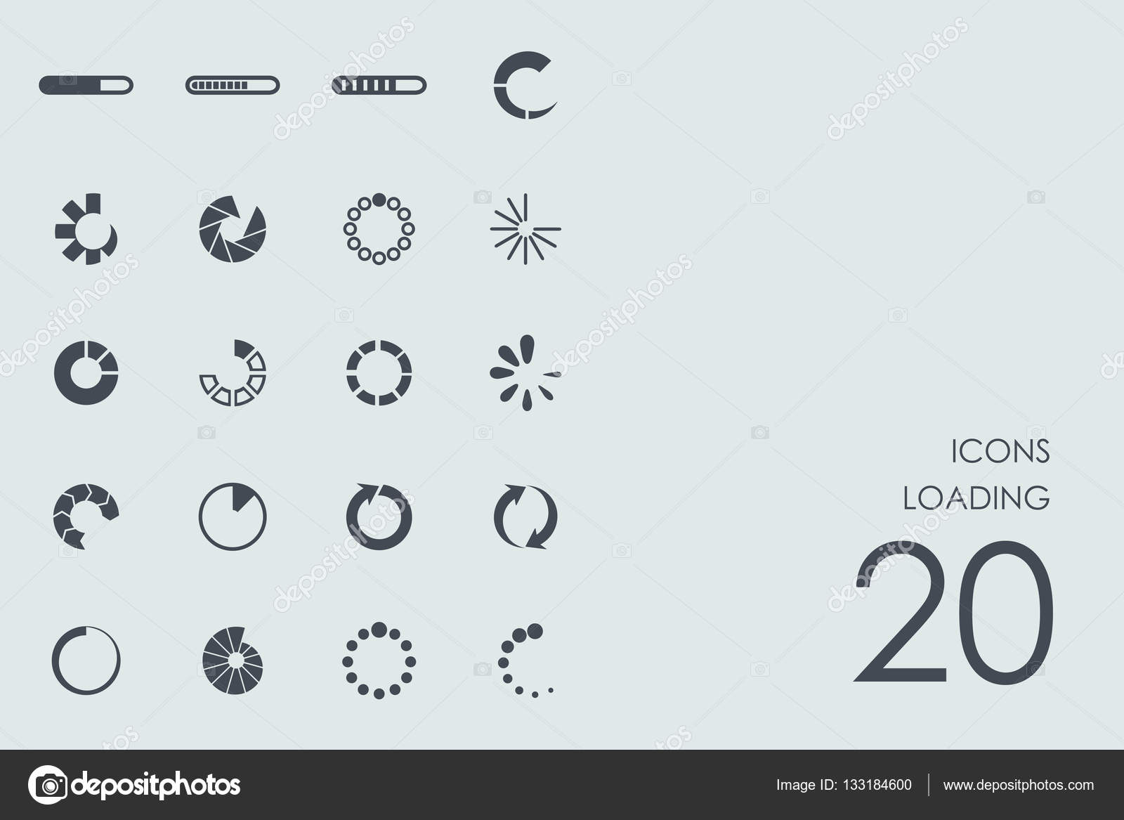 Set of loading icons — Stock Vector © Palau83 #133184600