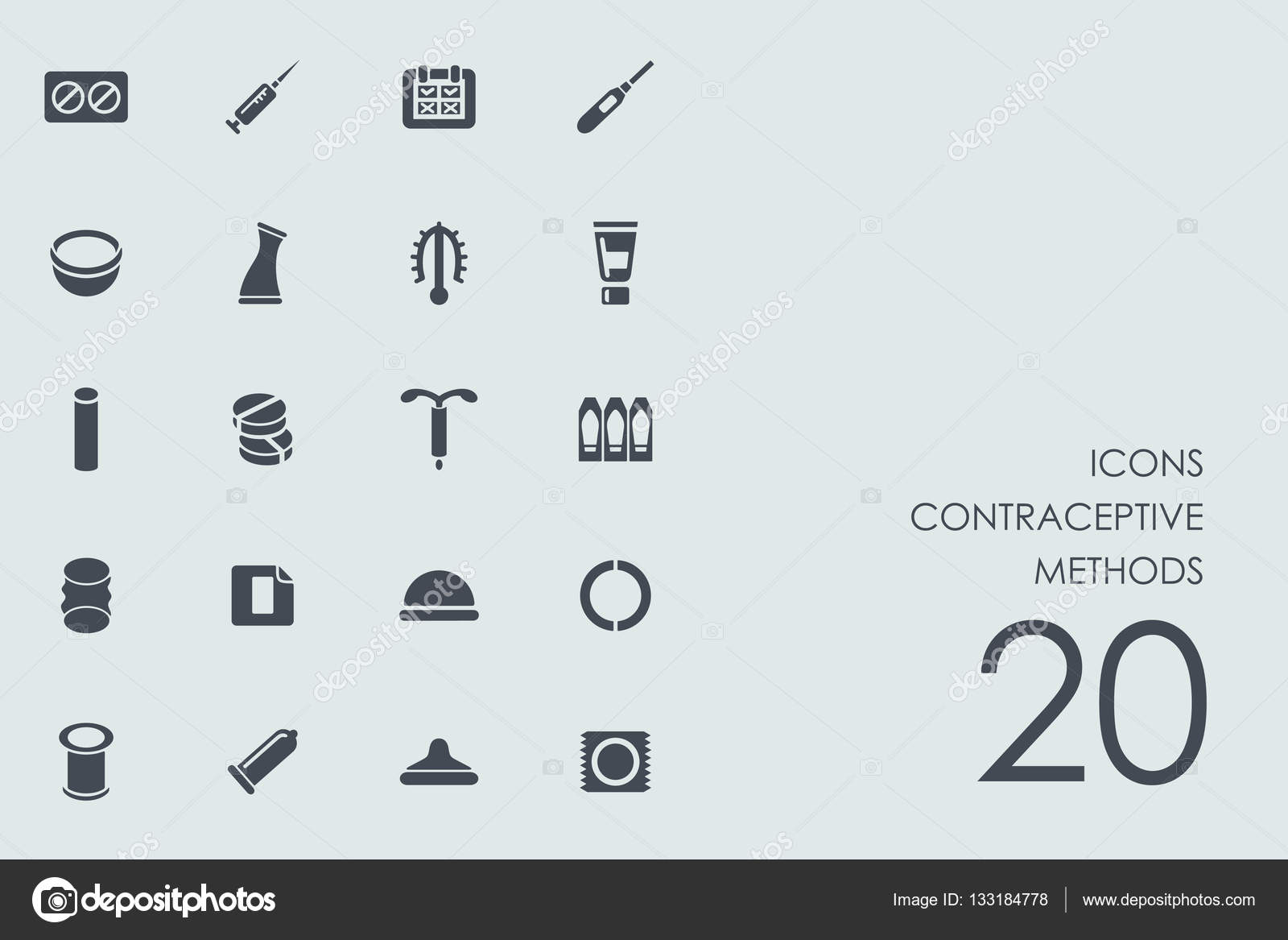 Set Of Contraceptive Methods Icons Stock Vector Image By ©palau83