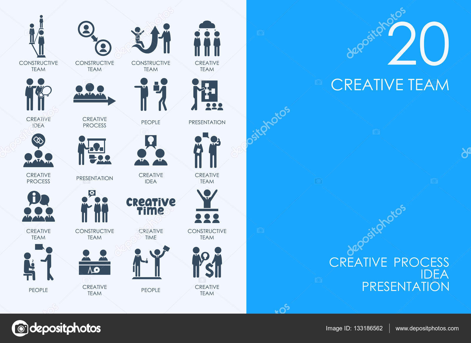 Set of creative team icons Stock Vector by ©Palau83 133186562