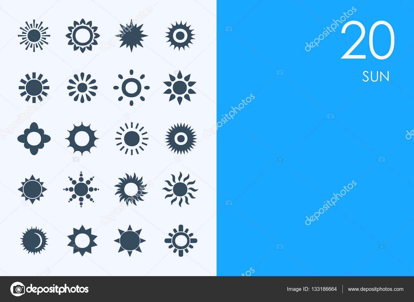 Set of sun icons Stock Vector by ©Palau83 133186664