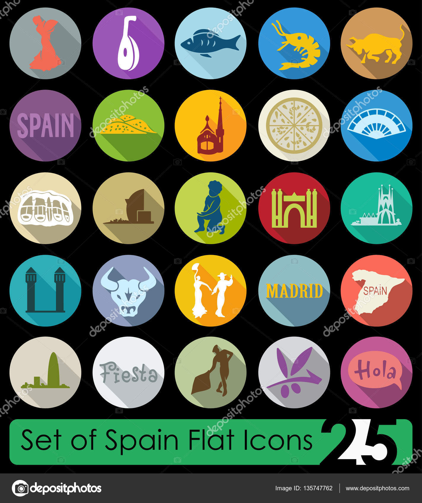 Set of Spain icons Stock Vector Image by ©Palau83 #135747762