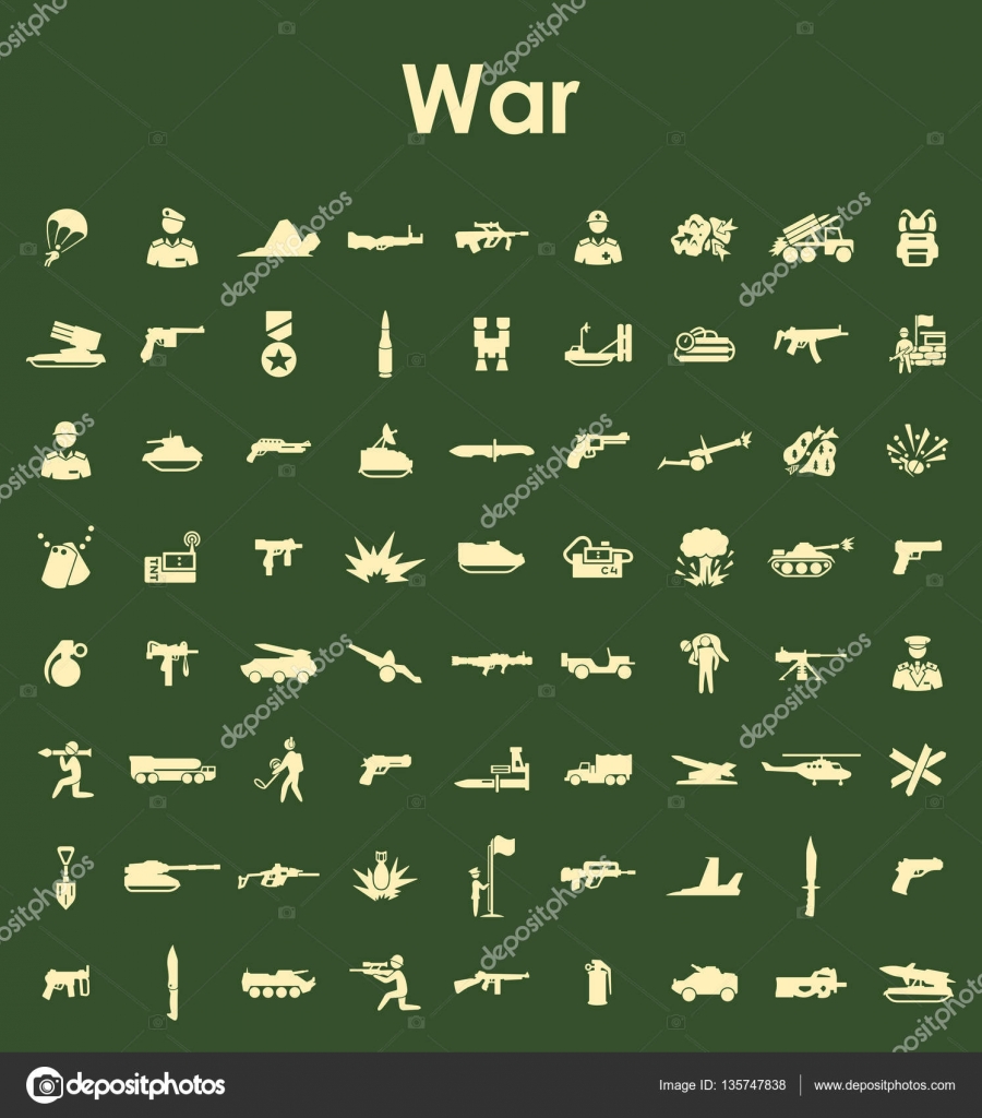 Conjunto de iconos simples de guerra Vector de stock por ©Palau83 135747838
