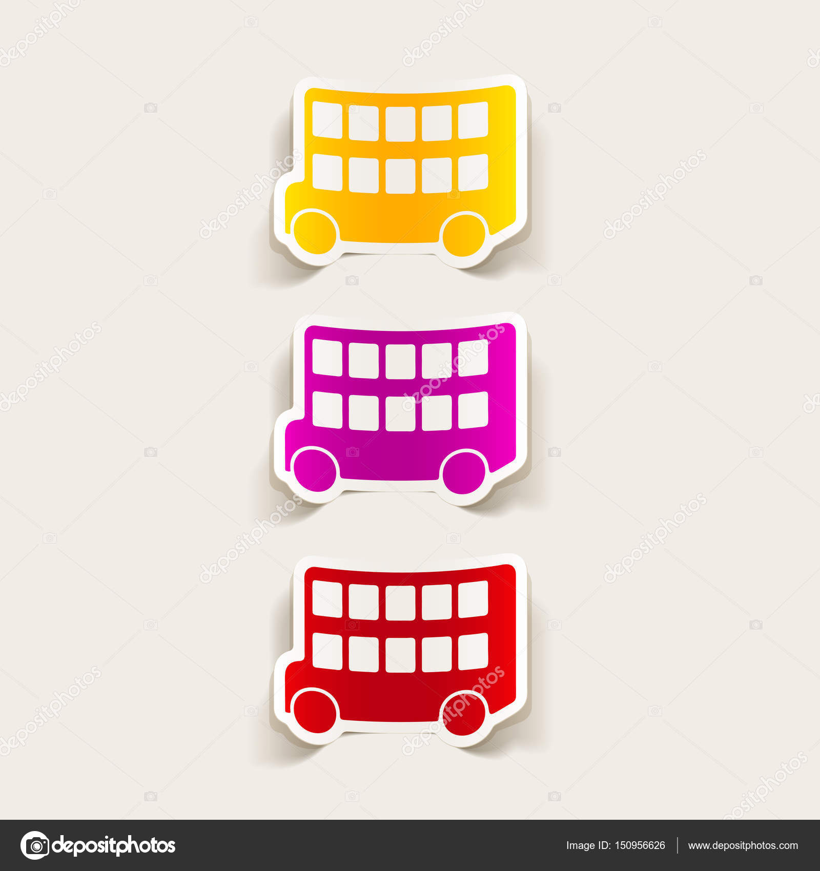 Bus double decker set Stock Vector by ©Palau83 150956626