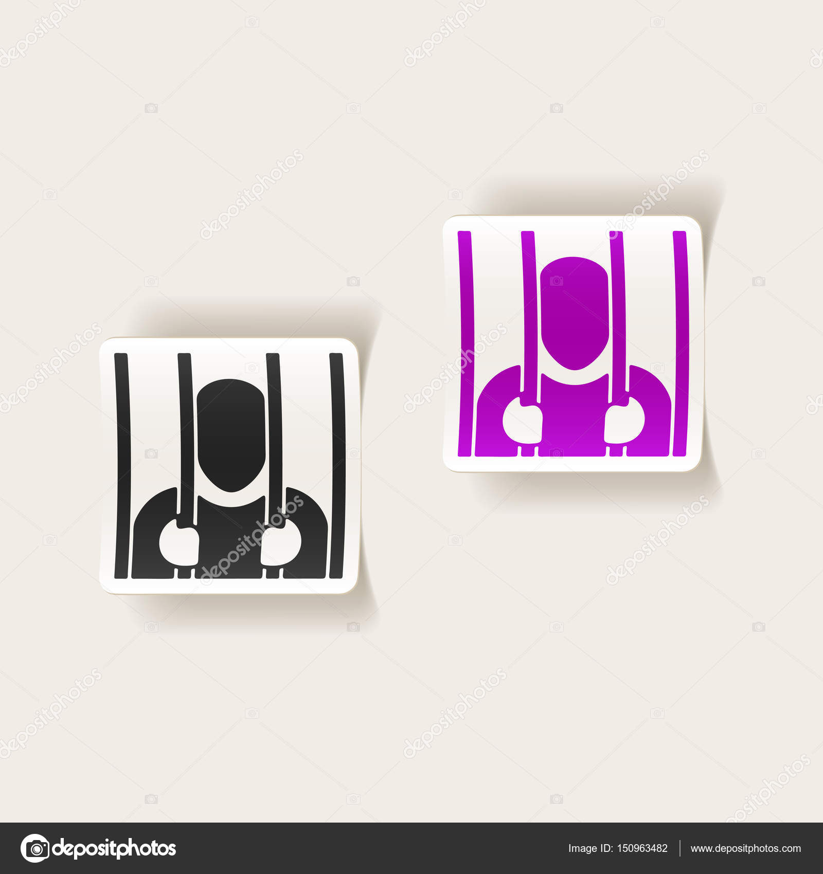 Prisoner icon set Stock Vector by ©Palau83 150963482