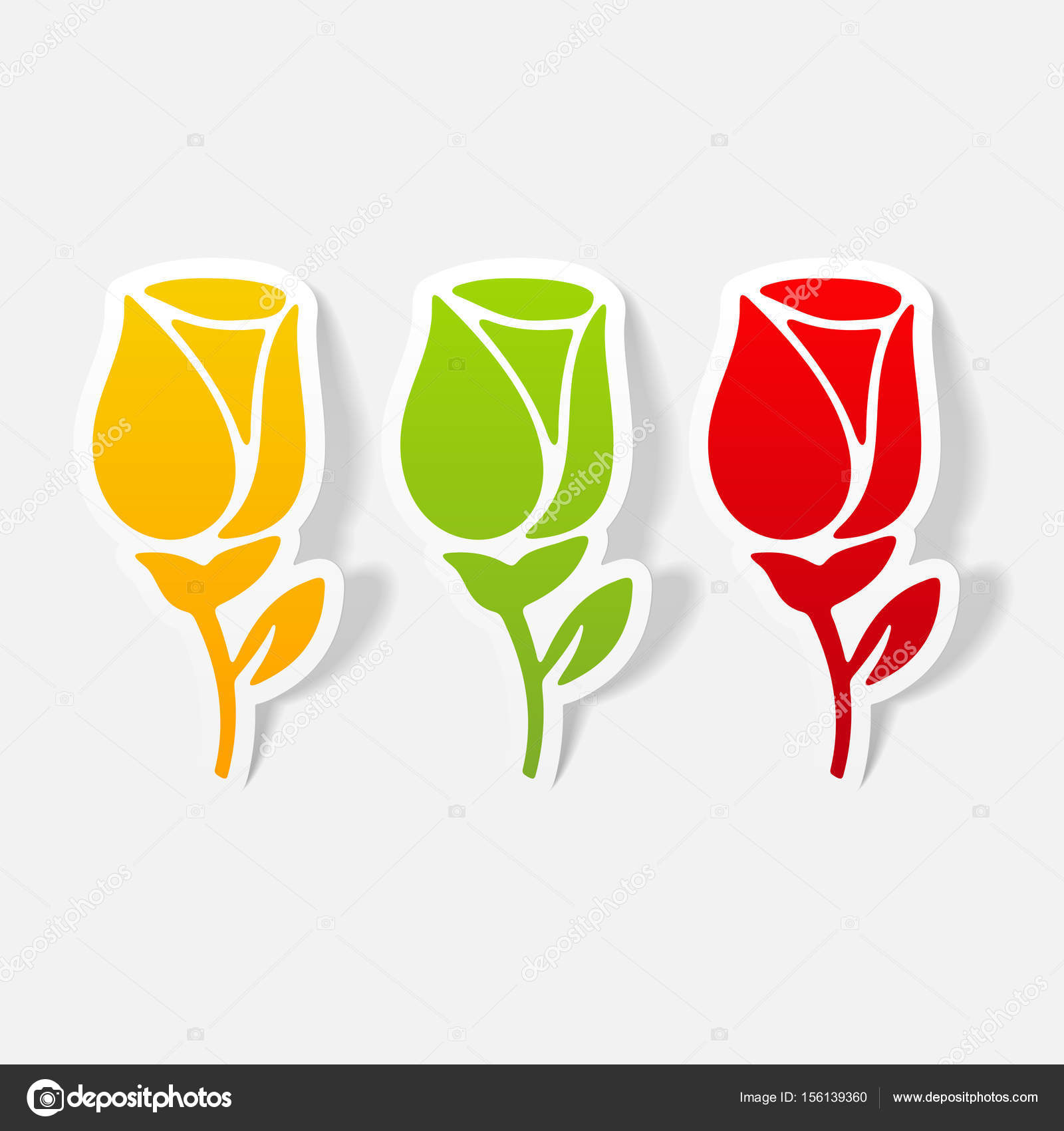 Iconos de flor de rosa Vector de stock #156139360 de ©Palau83