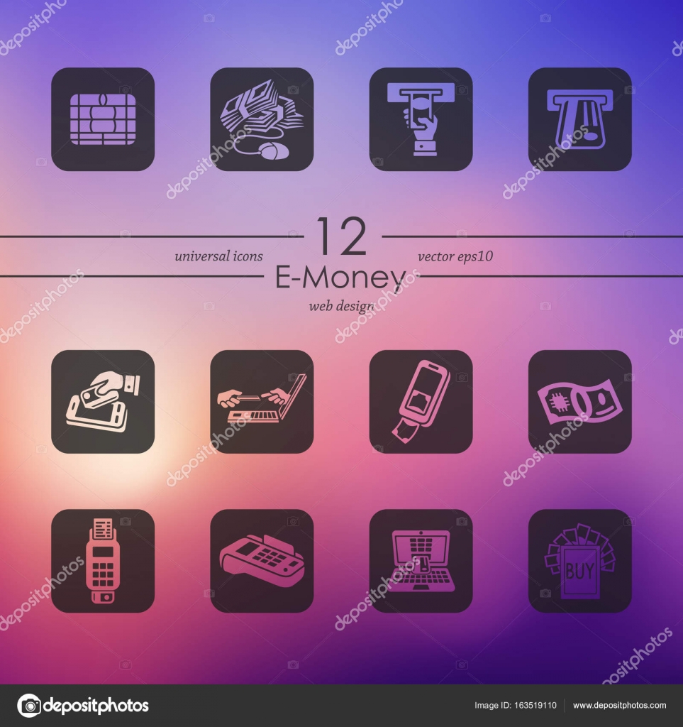 Conjunto de iconos de dinero electrónico Vector de stock #163519110 de ©Palau83