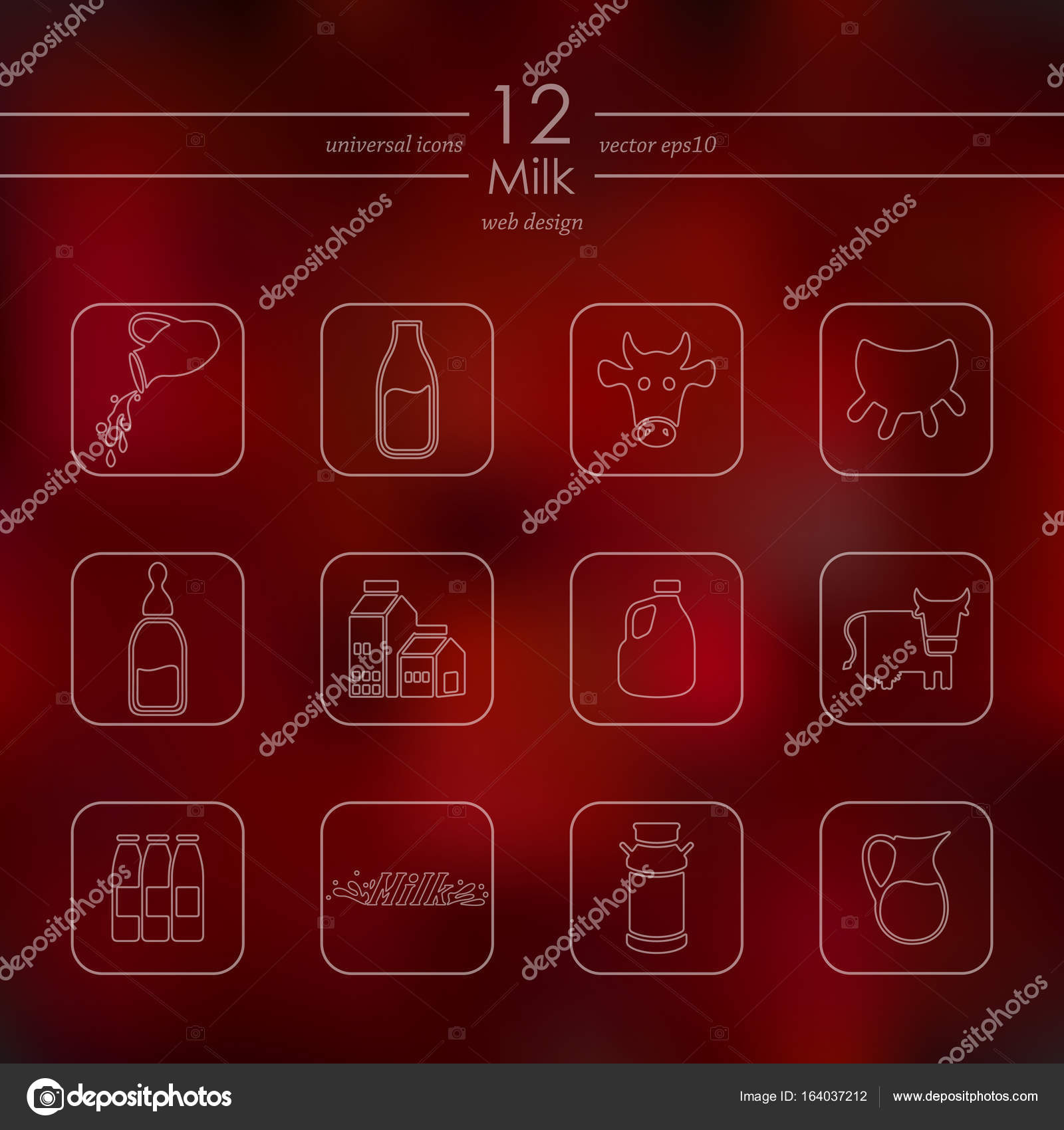 Set of milk icons Stock Vector by ©Palau83 164037212