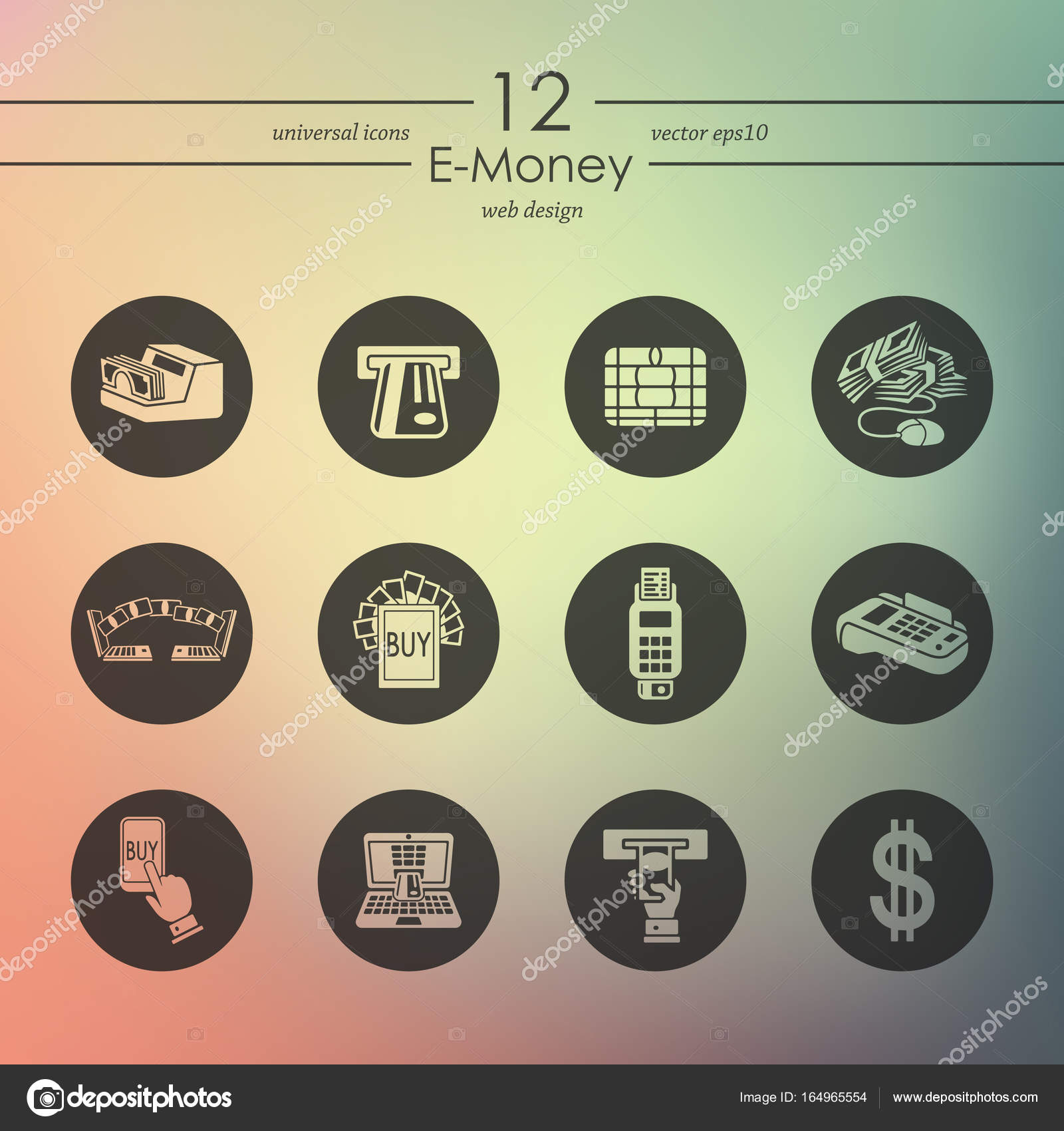 Set of e-money icons Stock Vector by ©Palau83 164965554