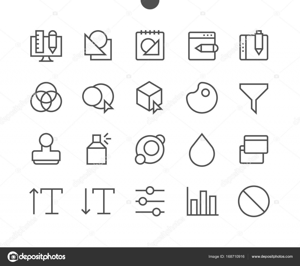 Pixel Thin Line Icons Stock Vector Image by ©Palau83 #168710916