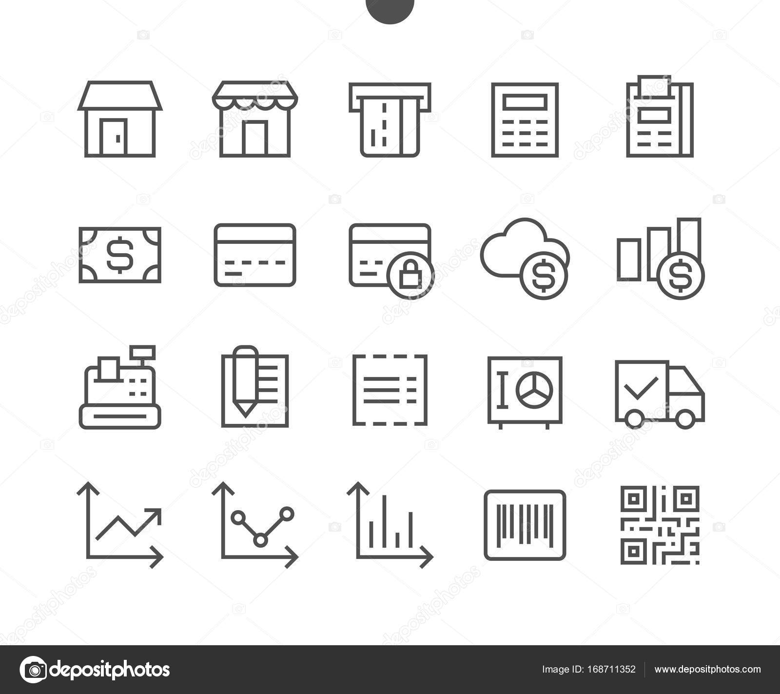 Pixel Thin Line Icons Stock Vector by ©Palau83 168711352