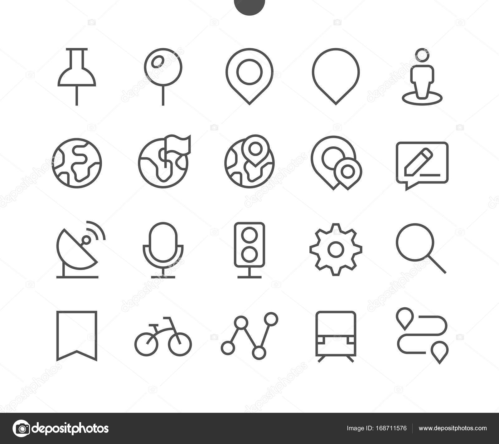 Pixel Thin Line Icons Stock Vector Image by ©Palau83 #168711576