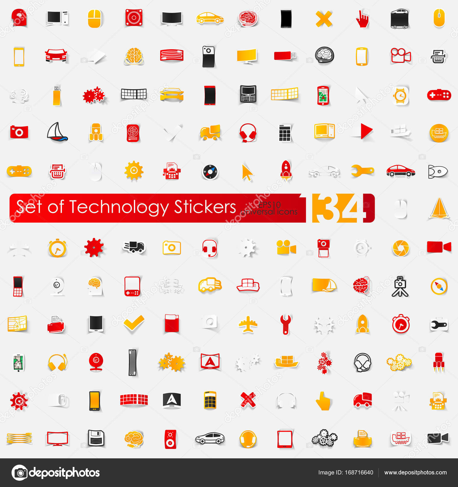 Set of technology stickers Stock Vector Image by ©Palau83 #168716640