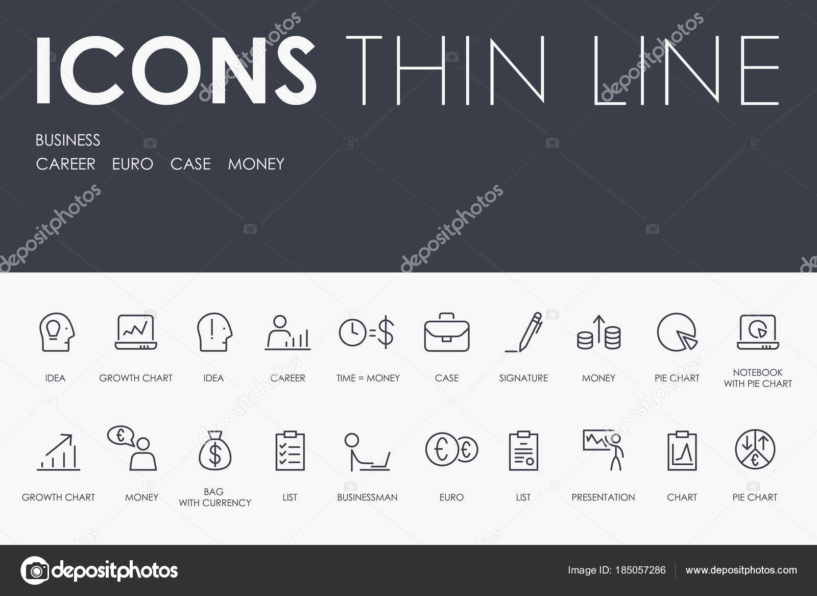 Set Business Thin Line Vector Icons Pictograms Stock Vector by ©Palau83 ...