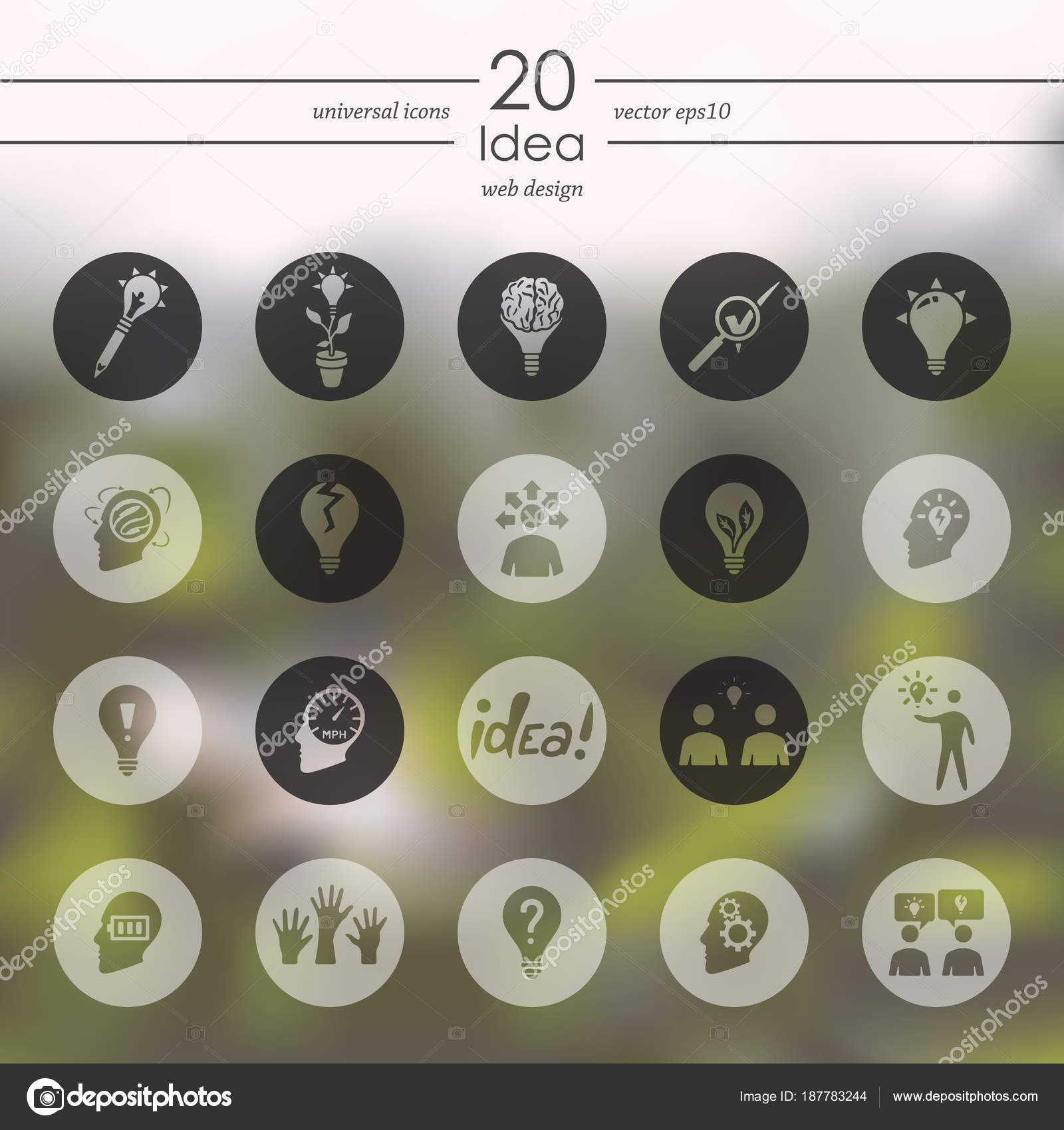 Idea Modern Icons Mobile Interface Blurred Background Stock Vector by ...