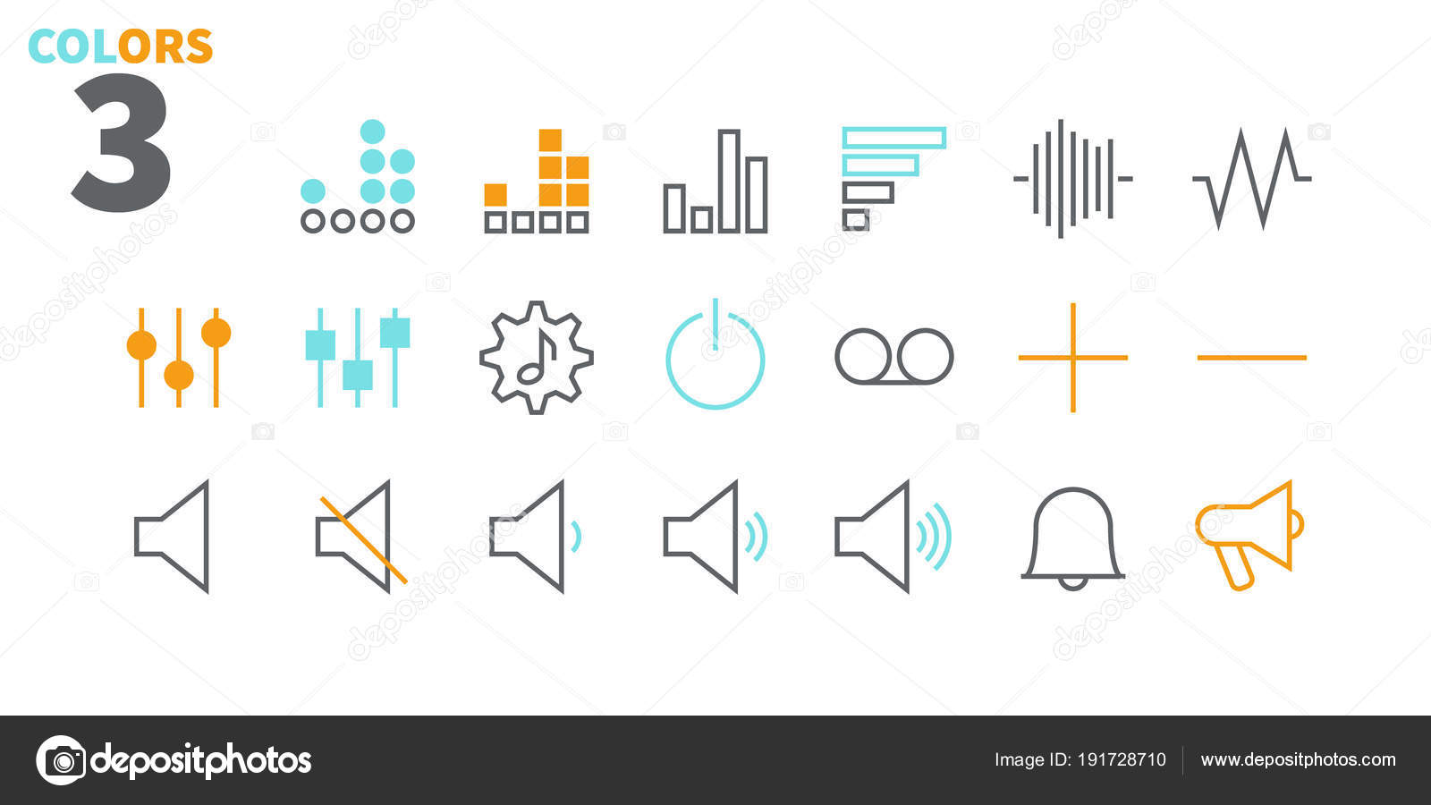Audio Video Pixel Line Icons Stock Vector by ©Palau83 191728710