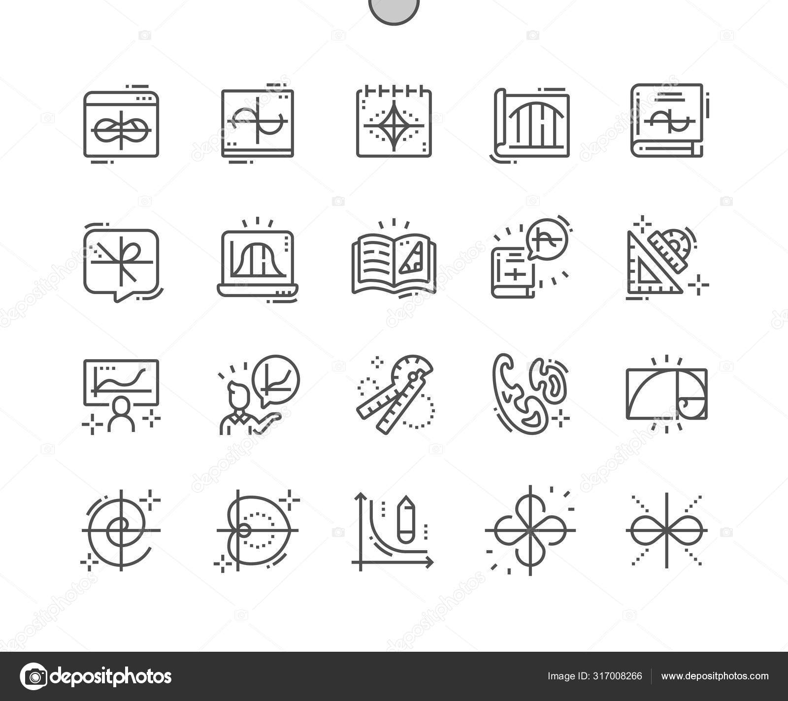 Mathematical Curves Well-crafted Pixel Perfect Vector Thin Line Icons ...