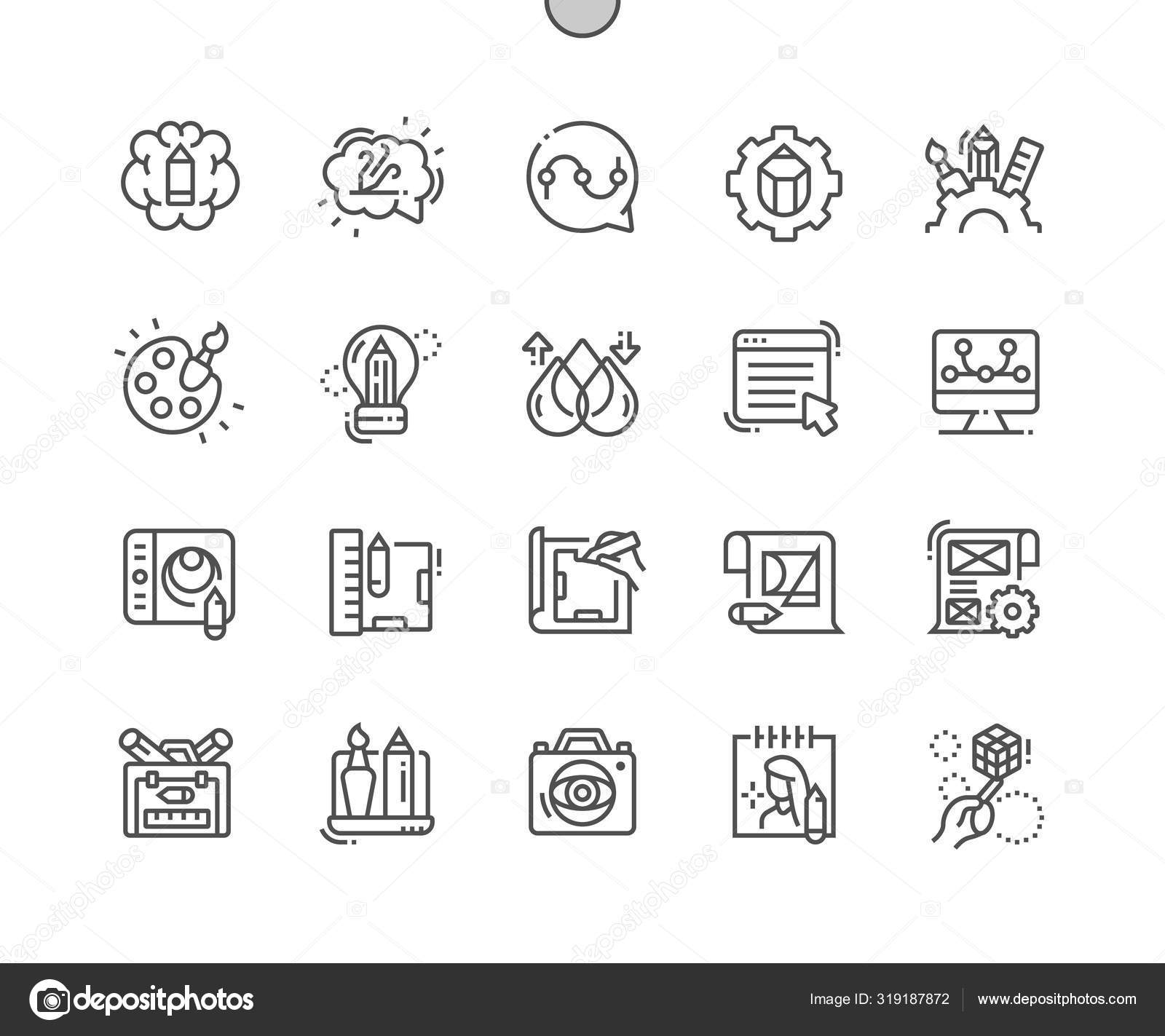 Creative skills Well-crafted Pixel Perfect Vector Thin Line Icons 30 2x ...