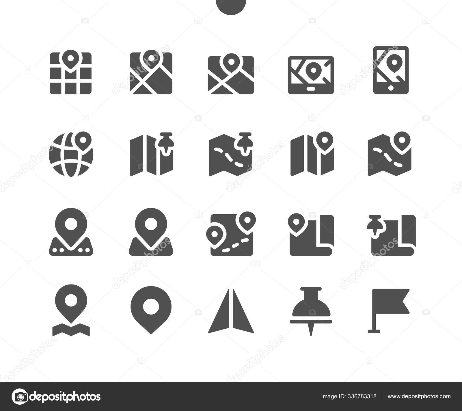 Maps UI Pixel Perfect Well-crafted Vector Solid Icons 48x48 Ready for ...