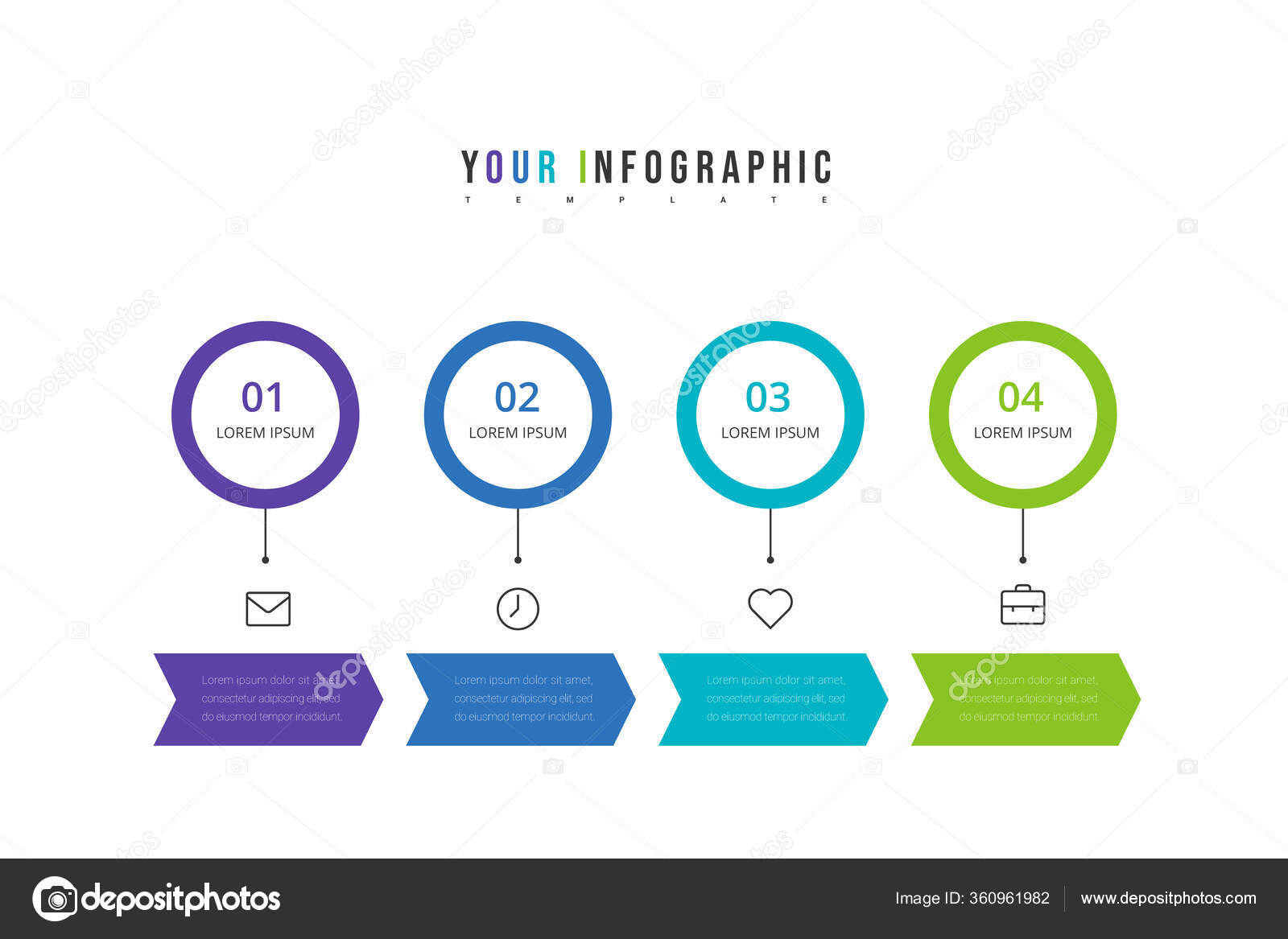 Vector step Infographic chart design with icons and 4 options or steps ...