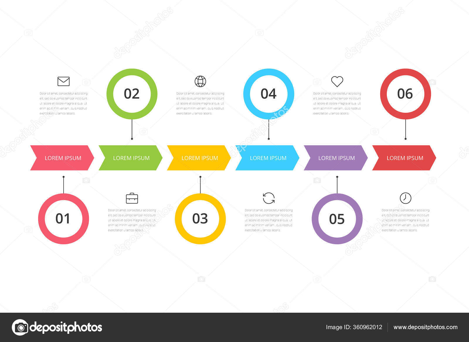 Vector step Infographic chart design with icons and 6 options or steps ...
