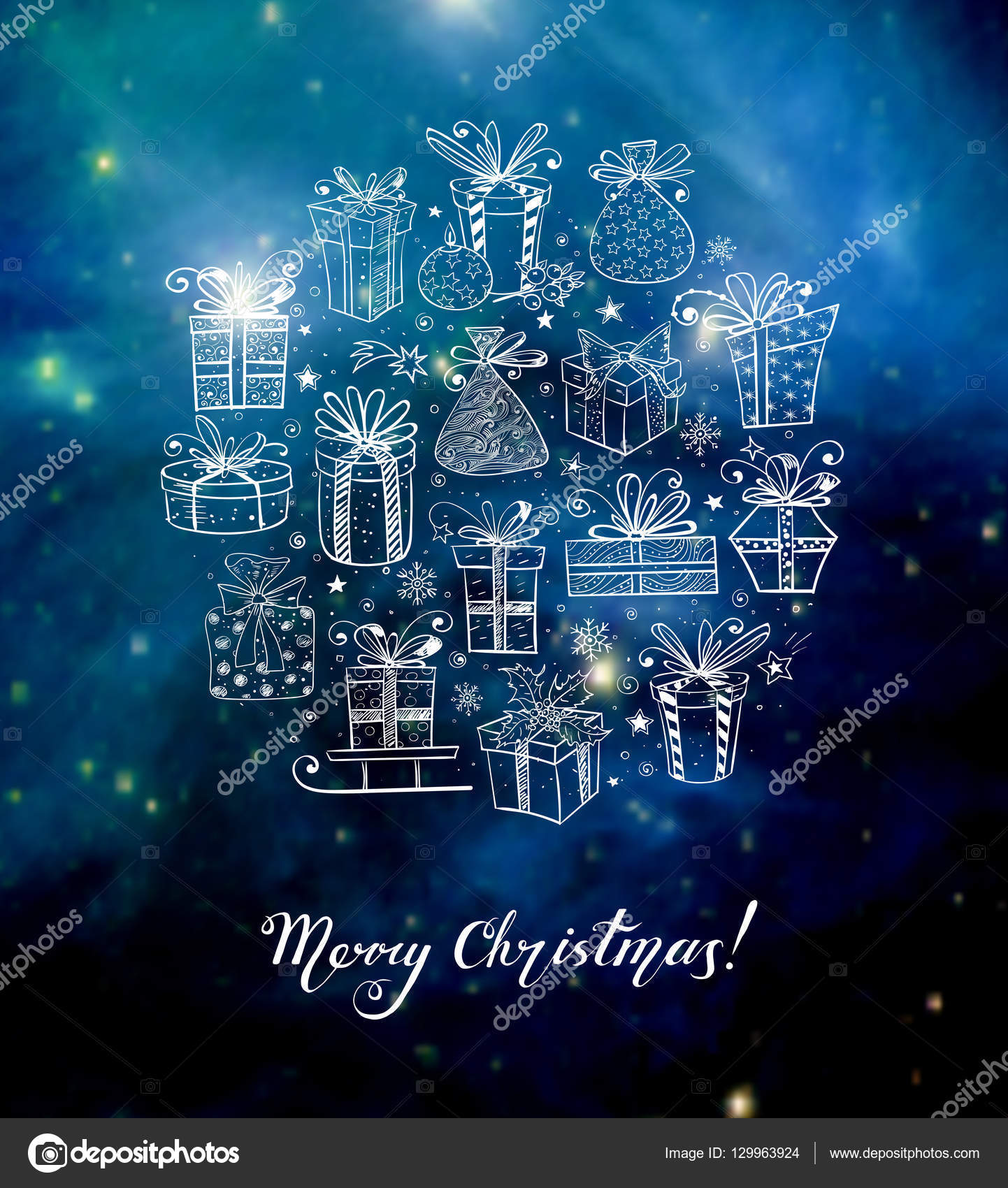 Christmas Card with gift boxes Stock Vector Image by ©Elinacious #129963924