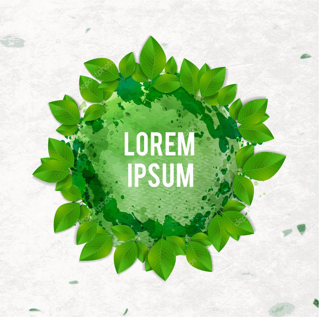 Círculo con hojas verdes Vector de stock por ©Elinacious 163781104