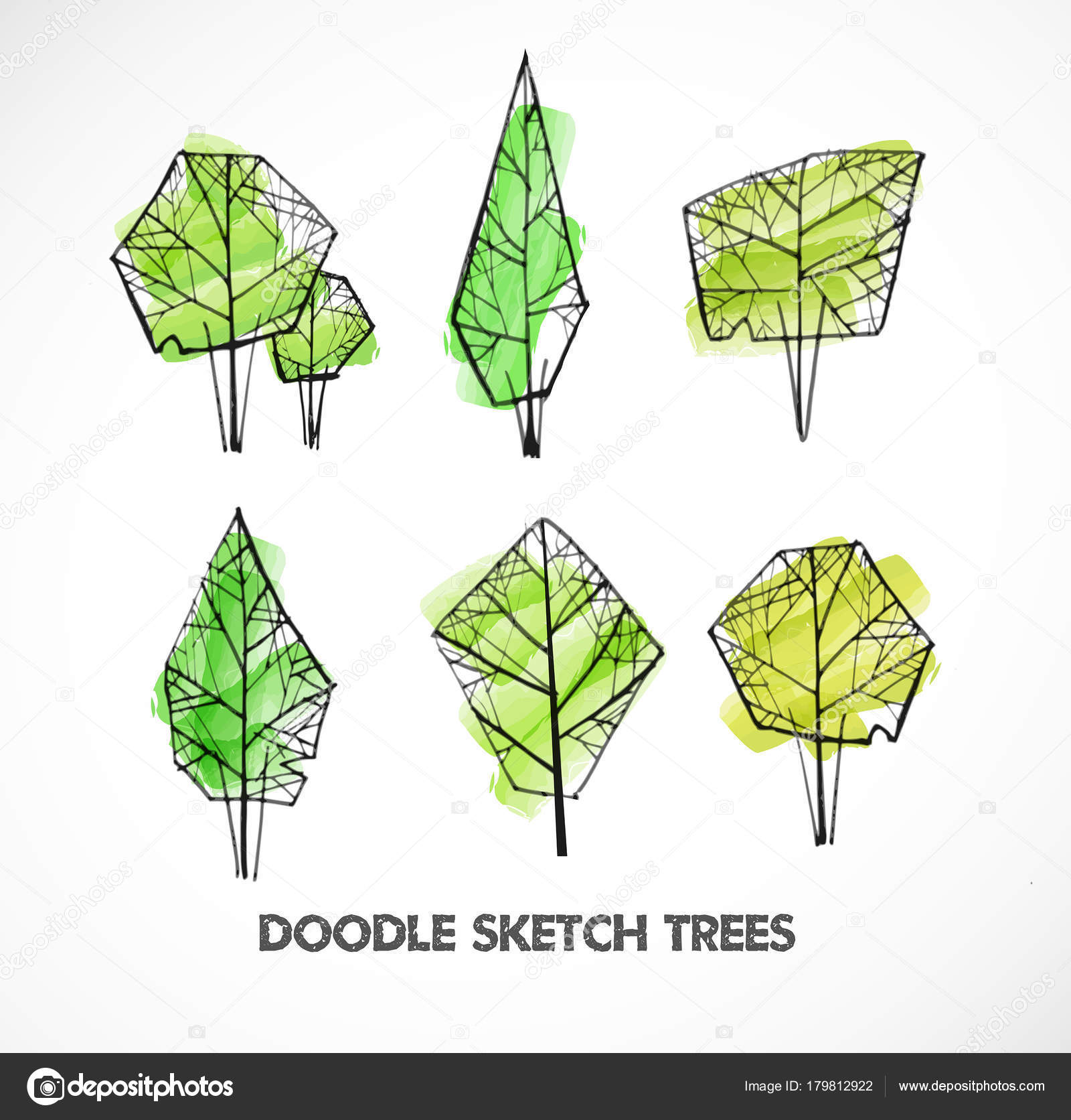 Set Trees Pattern Vector Illustration Stock Vector by ©Elinacious 179812922