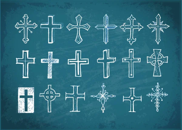 Set Crosses Different Styles Light Background Stock Vector by ...